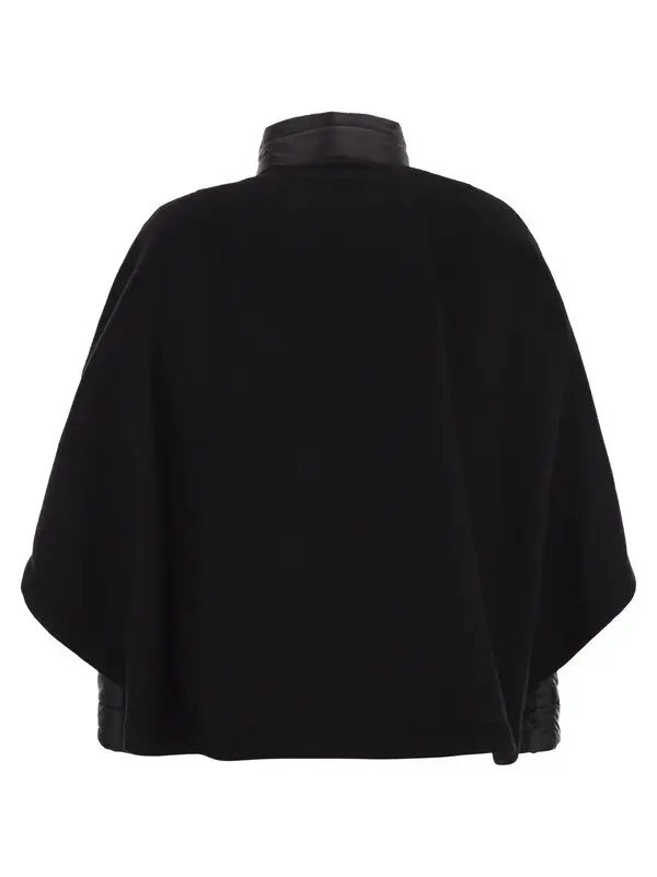 FAY 3-in-1 Double-sided Cape Coat With Removable Padded Jacket - Black