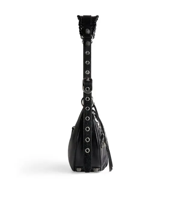 Balenciaga Le Cagole Small Shoulder Bag With Studded Accents - Black