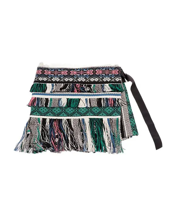 Sacai Asymmetrical Fringed Jacquard Shorts - Multicolor