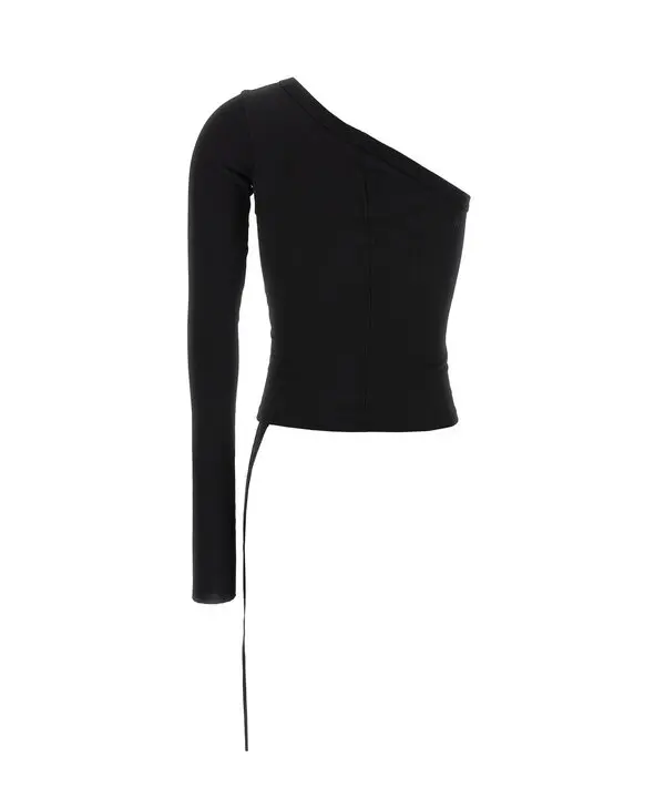 Rick Owens Asymmetrical One-shoulder Long Sleeve T-shirt