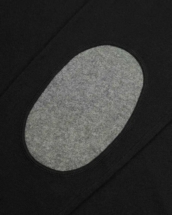 Emporio Armani V-neck Pullover With Contrasting Elbow Patches - Black