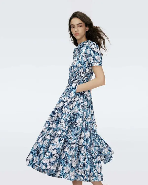 Diane Von Furstenberg Bird Of Paradise Short Sleeve Dress