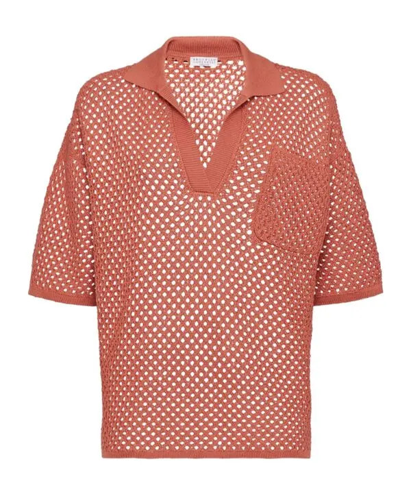 Brunello Cucinelli Open-knit Cotton Top