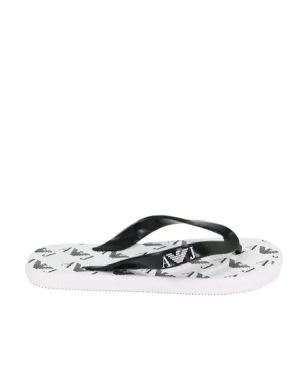 Emporio Armani Logo Detail Flip Flop Sandals - White