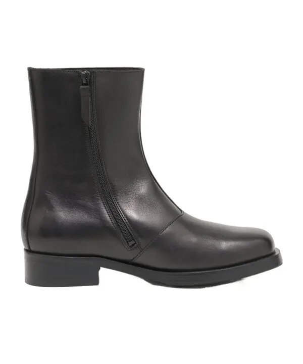 Our Legacy Square Toe Zip Up High Top Boots - Black