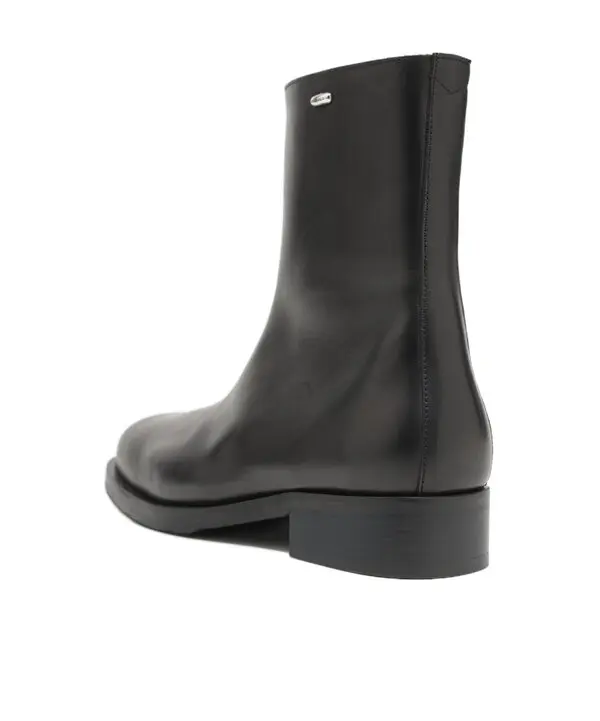 Our Legacy Square Toe Zip Up High Top Boots - Black