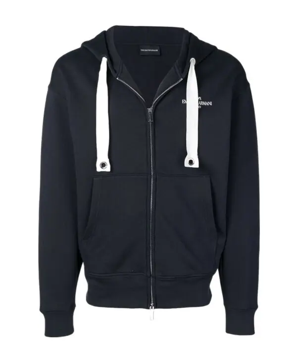 Emporio Armani Logo Zipper Sweatshirt - Black