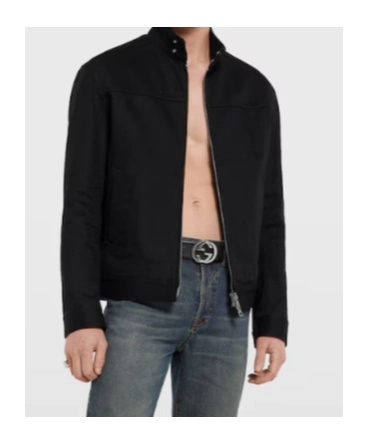 Gucci Cotton Denim Jacket With Horsebit Detail