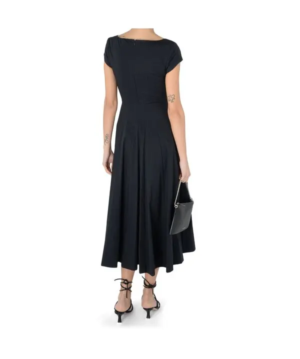 Staud Square Neck Short Sleeve Dress