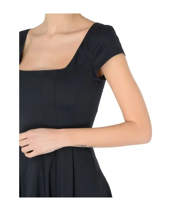 Staud Square Neck Short Sleeve Dress