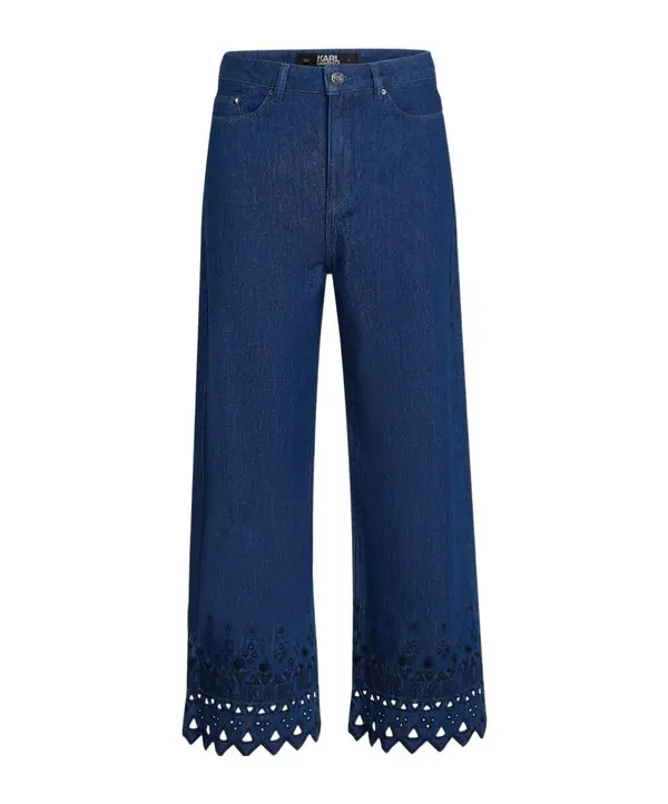 Karl Lagerfeld Embroidered Ankle Jeans