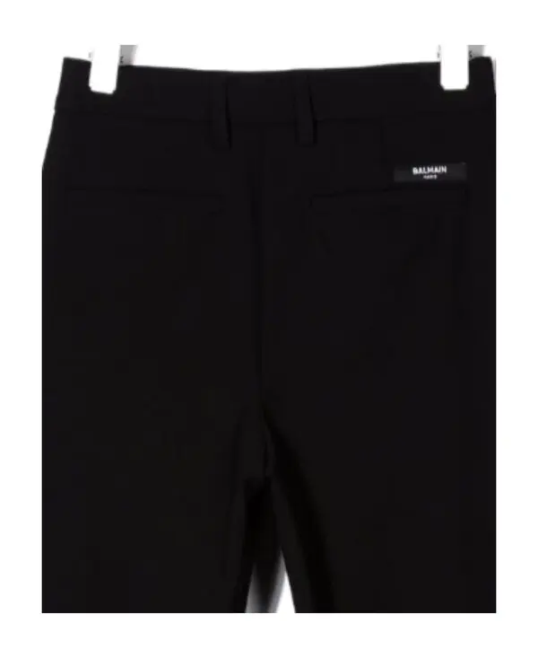 Balmain Teen Straight-leg Pleated Trousers With 'b' Button Detail