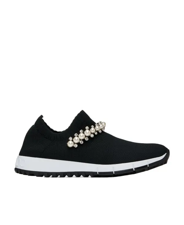 JIMMY CHOO Verona Crystal-embellished Knit Sneakers