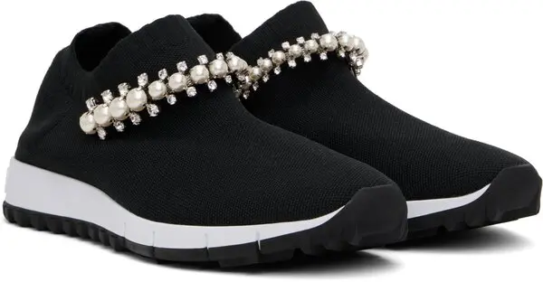 JIMMY CHOO Verona Crystal-embellished Knit Sneakers