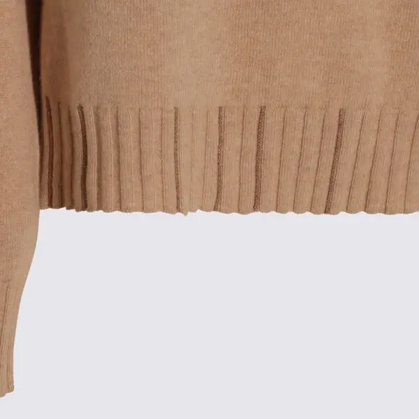 Fabiana Filippi Ribbed Crewneck Long-sleeved Jumper - Nude