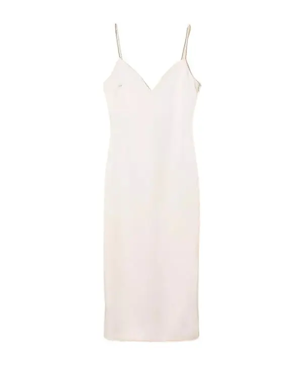 TWINSET Long Duchesse Dress With Thin Shoulder Straps And V-neckline - No