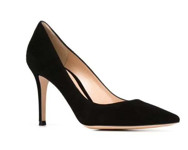 GIANVITO ROSSI Pointed-toe Slip-on Pumps - Black
