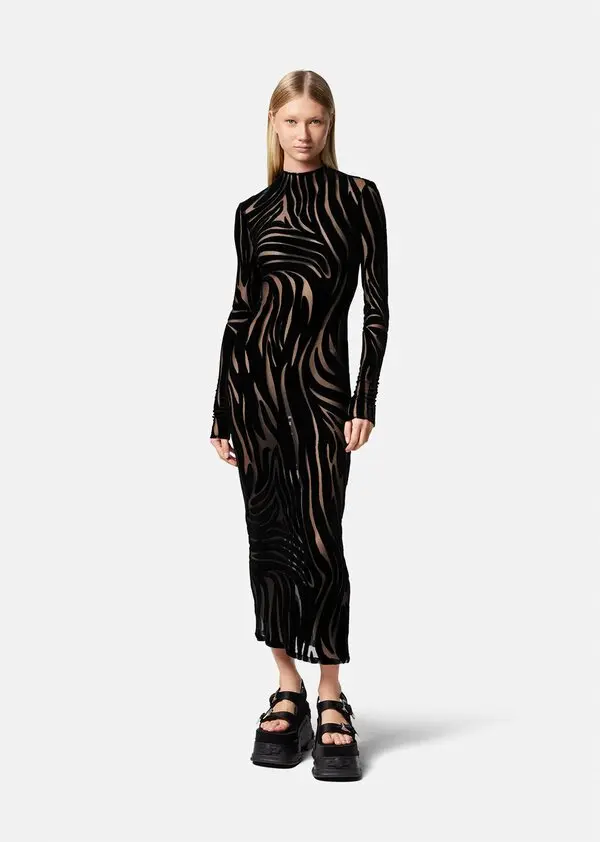 Versace Zebra-pattern Midi Dress