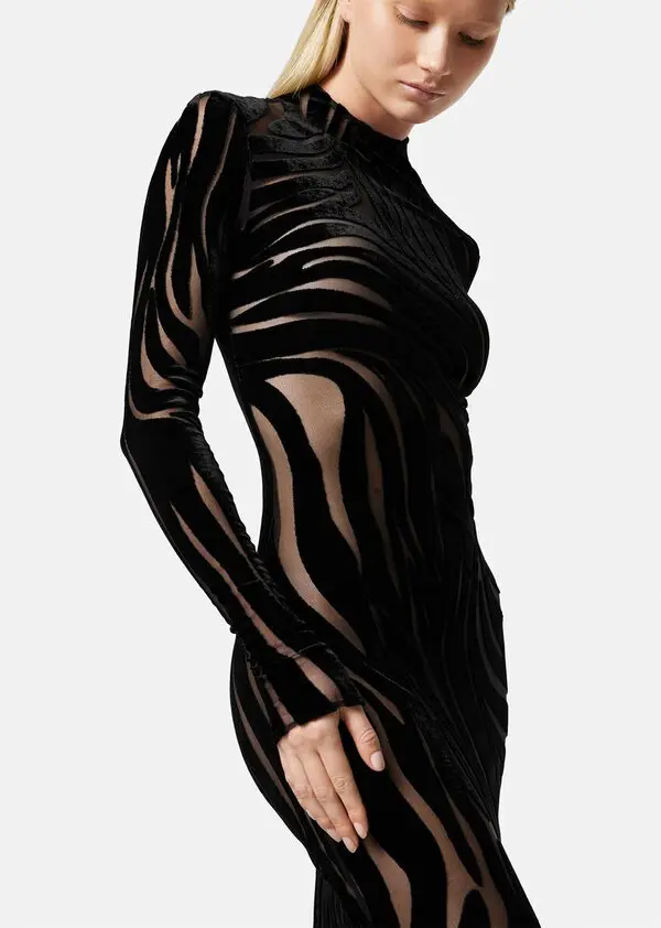 Versace Zebra-pattern Midi Dress
