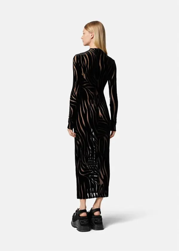 Versace Zebra-pattern Midi Dress