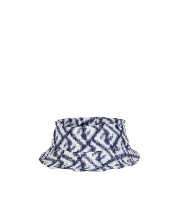 Fendi Ff Printed Wide Brim Bucket Hat - White