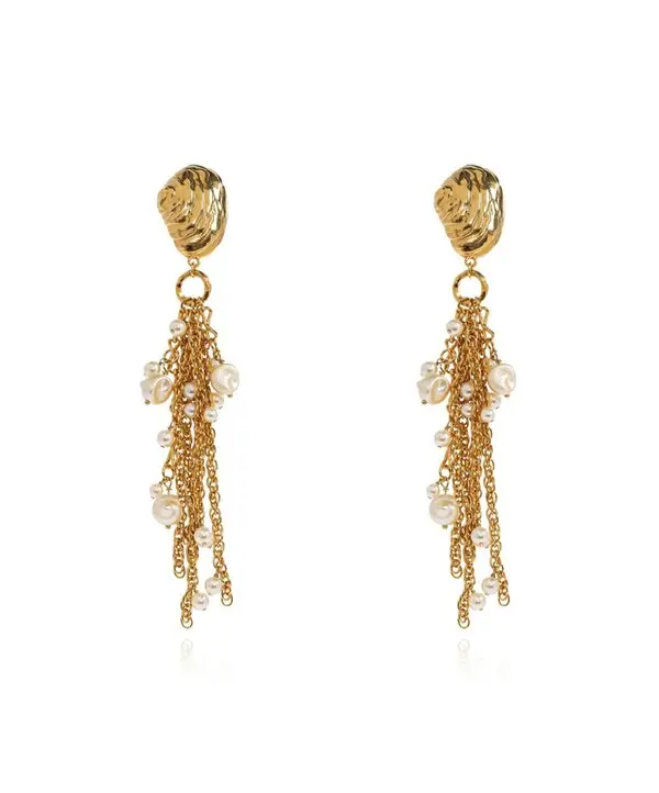 Chloé The Shells Long Clip-on Earrings - Yellow