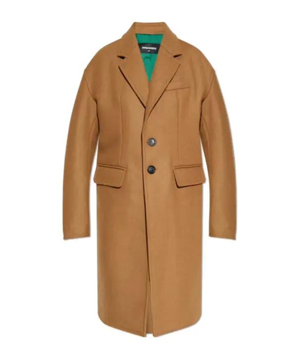 Dsquared2 Button-fastening Wool-blend Coat - Brown