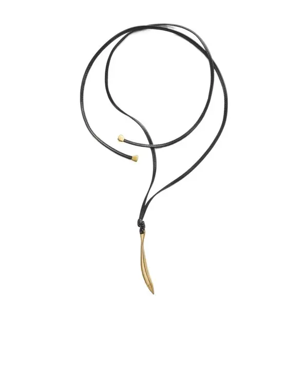 Bottega Veneta Sardine Leather Necklace - Black