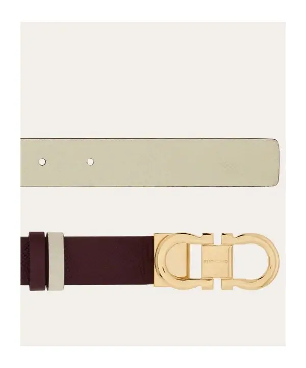 FERRAGAMO Reversible Gancini Buckle Belt - Plum/mascarpone