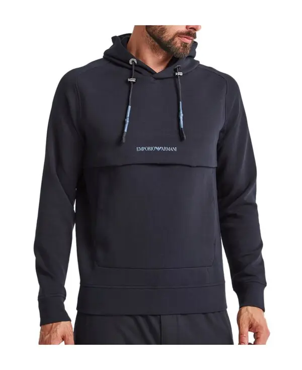 Emporio Armani Hooded Long-sleeved Hoodie - Black