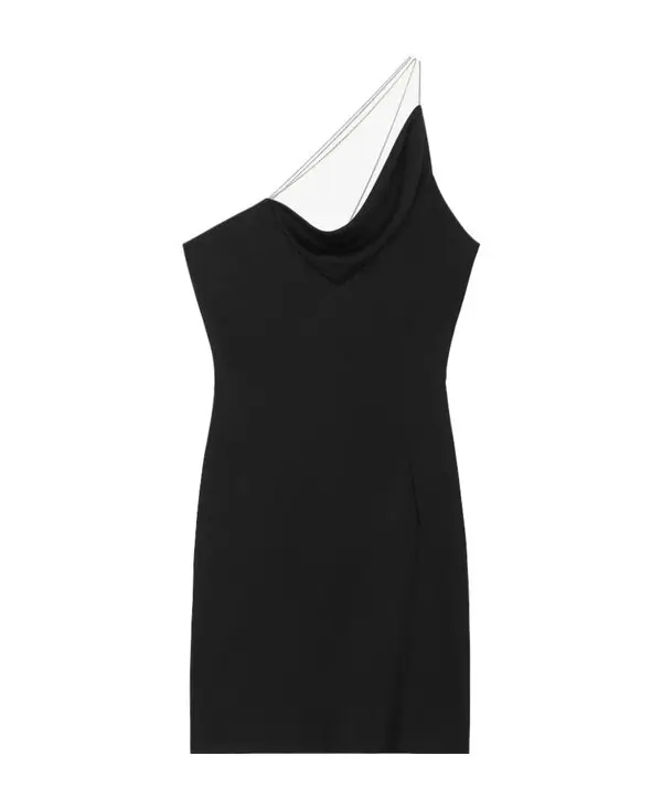 Givenchy One-shoulder Mini Dress With Chain Detail - Black