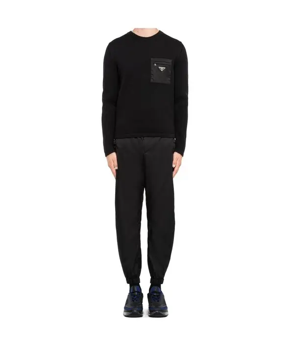 Prada Logo Rib Knitted Jumper