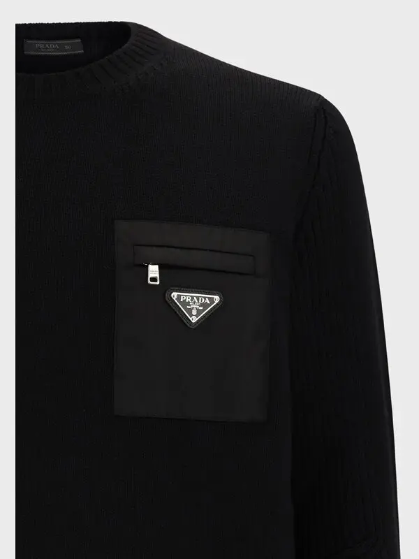 Prada Logo Rib Knitted Jumper