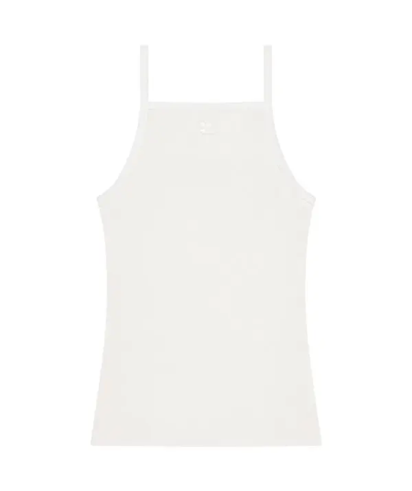COURREGES Logo Embroidered Tank Top - White