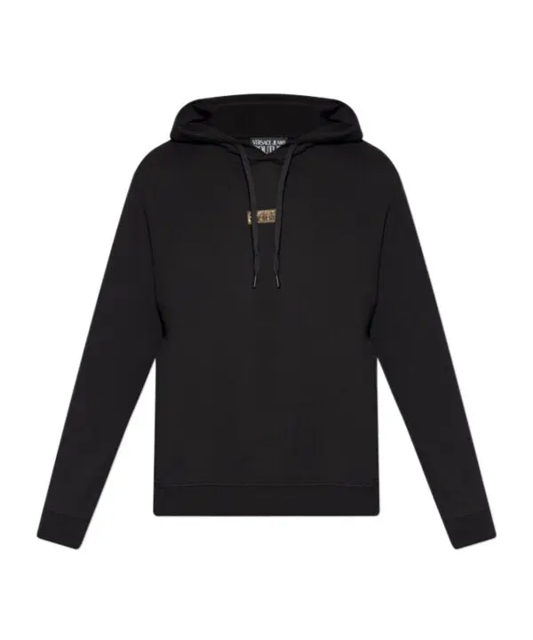 Versace Logo Plaque Drawstring Hoodie
