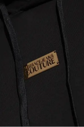 Versace Logo Plaque Drawstring Hoodie