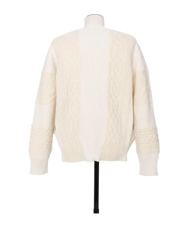 Sacai Cable-knit Panelled Sweater