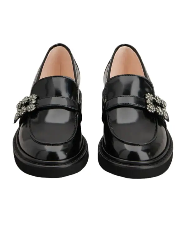 ROGER VIVIER Viv Rangers Loafers In Leather - Black