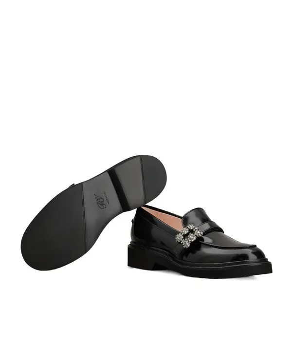 ROGER VIVIER Viv Rangers Loafers In Leather - Black