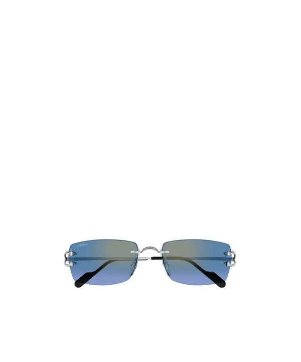 Cartier Rimless Rectangular Sunglasses - Silver