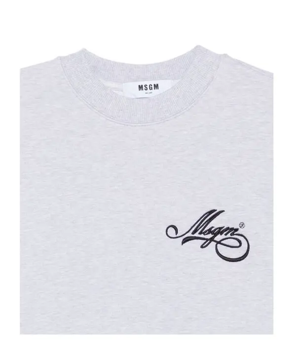 MSGM Cursive Logo Jersey Sweatshirt - Grey