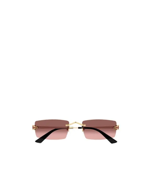 Cartier Frameless Rectangular Sunglasses - Brown