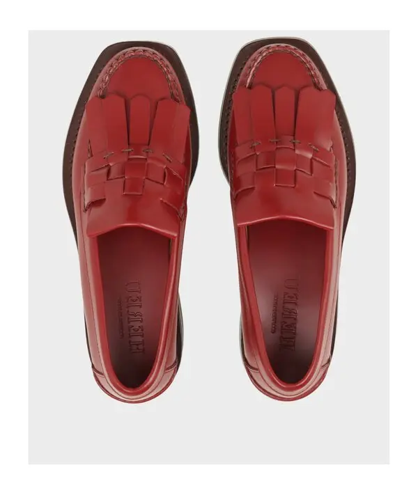 Hereu Round Toe Loafers With Braided And Fringe Detailing