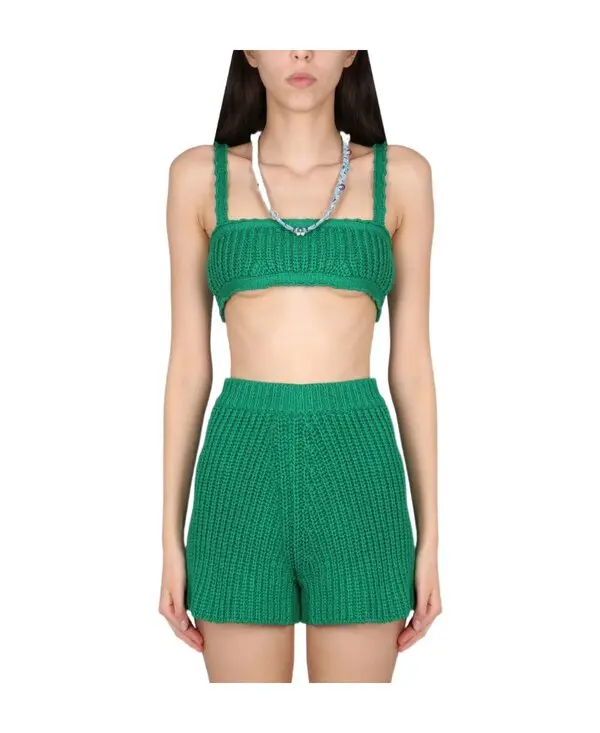 Alanui Knitted Palm Springs Top - Green