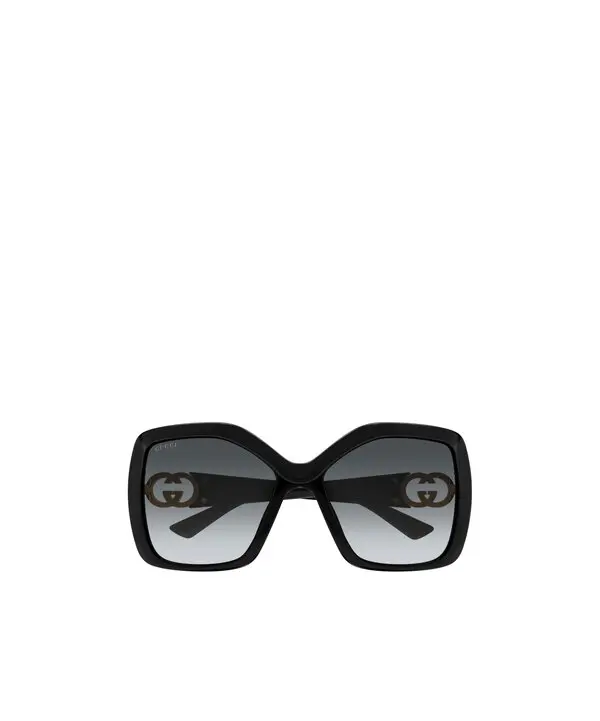 Gucci Square Frame Sunglasses With Logo Detail - Black