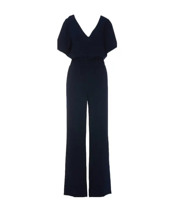 P.a.r.o.s.h V-neck Jumpsuit With Wide Legs - Black