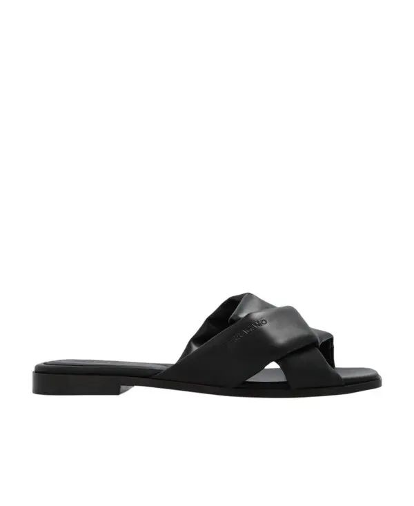 FERRAGAMO Knot Detail Slip-on Sandals - Black