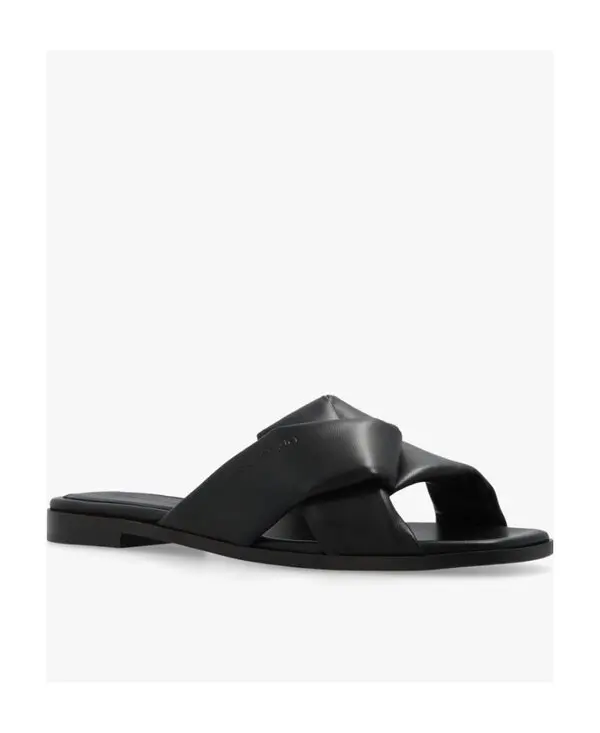 FERRAGAMO Knot Detail Slip-on Sandals - Black