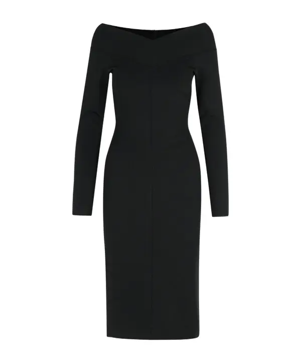 Stella McCartney Boat Neck Midi Dress - Black
