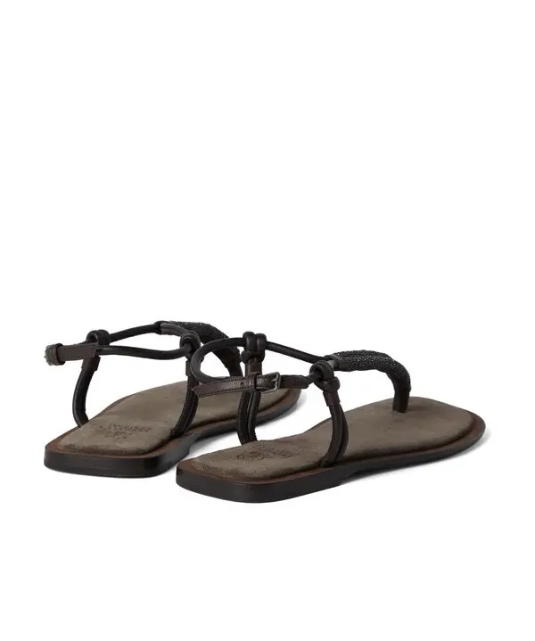 Brunello Cucinelli Embellished Strap Flip-flops